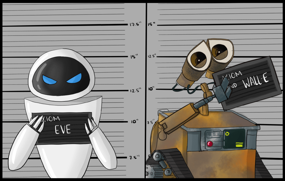 EVE and WALL-E mugshot comic – The Jasworld
